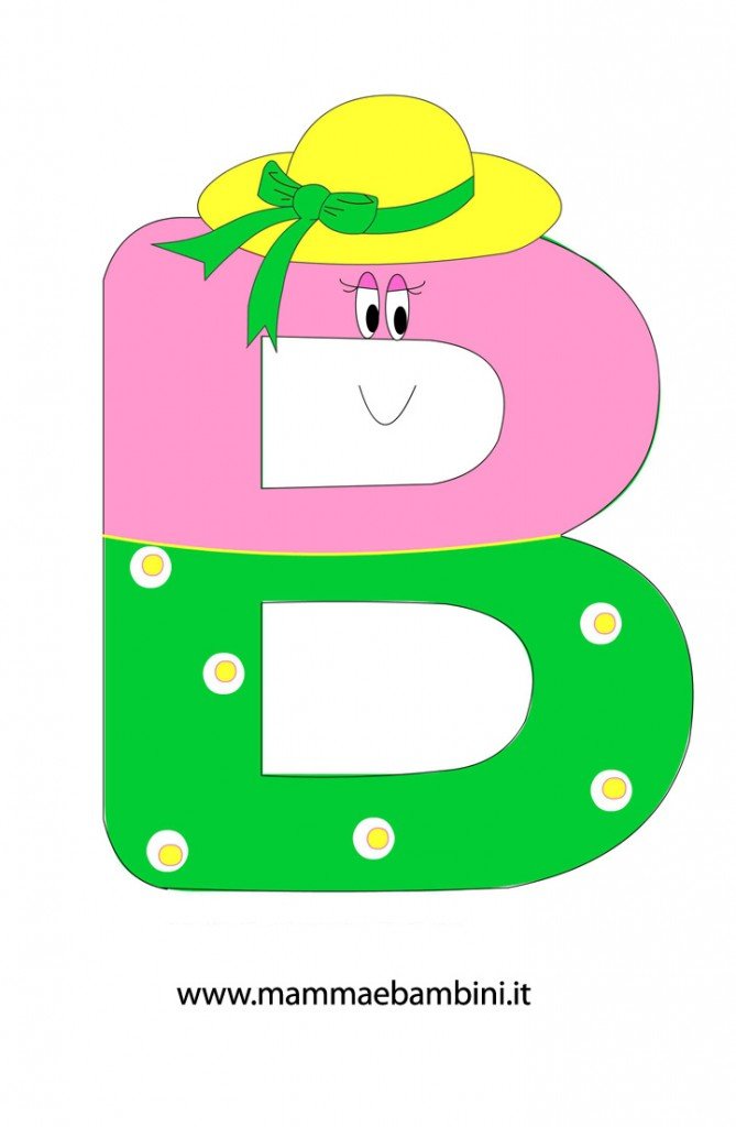 Lettera B da colorare - Mamma e Bambini
