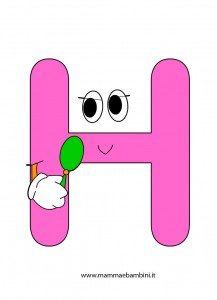 Alfabetiere lettera H da stampare - Mamma e Bambini