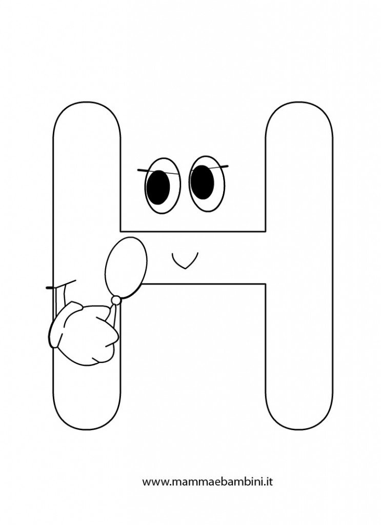 Alfabetiere lettera H da stampare - Mamma e Bambini