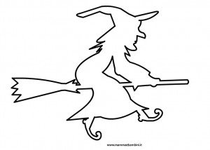 Disegno strega da colorare - Mamma e Bambini