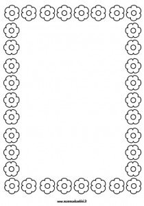 Cornicetta da colorare con fiorellini - Mamma e Bambini