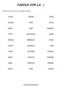 Parole con la lettera T - Mamma e Bambini