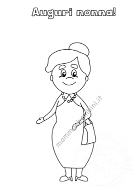 Disegno nonnina da colorare - Mamma e Bambini