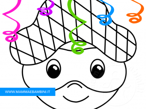 Maschera Arlecchino da colorare - Mamma e Bambini