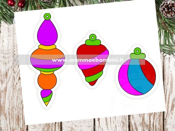 Disegni palline colorate di Natale - Mamma e Bambini