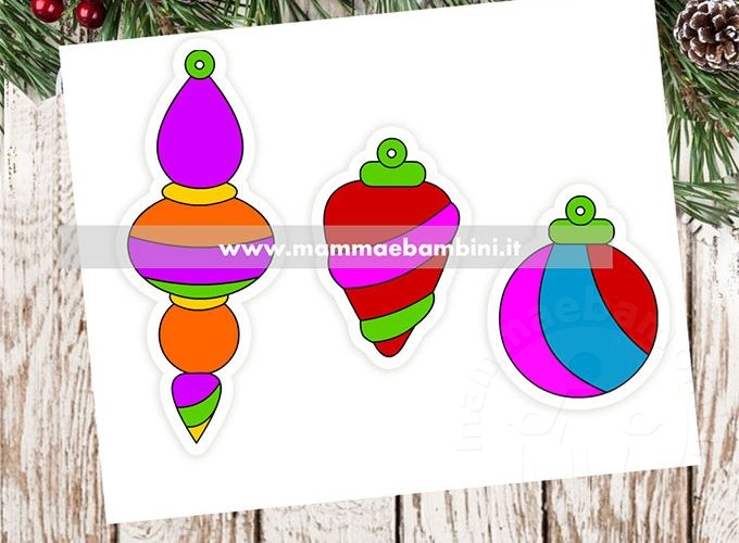 Disegni palline colorate di Natale - Mamma e Bambini