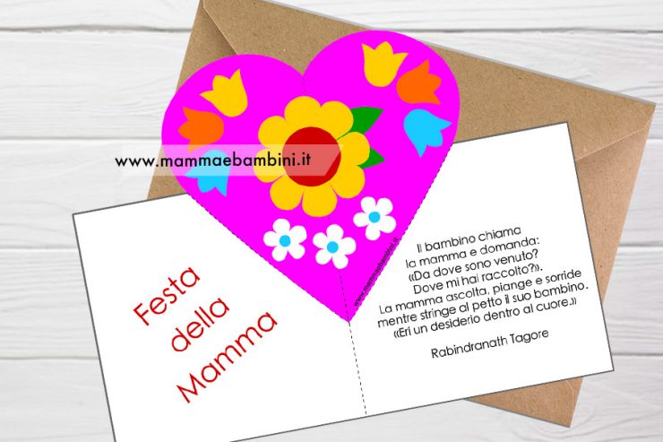 Biglietto pop-up per la mamma - Mamma e Bambini