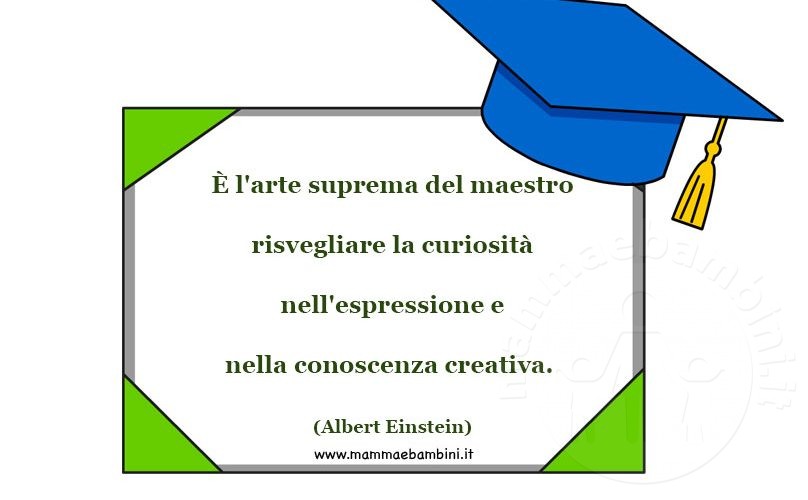 Biglietto per fine anno scolastico con frase - Mamma e Bambini