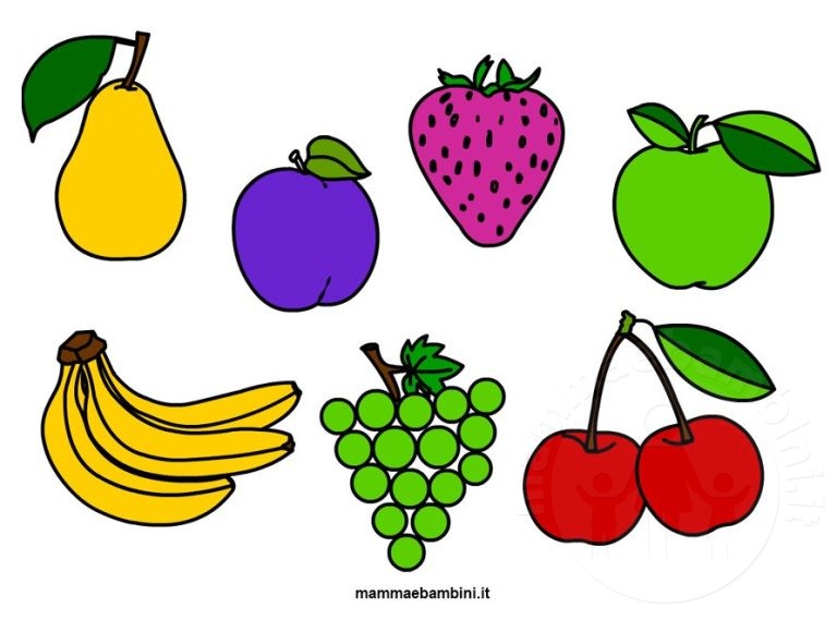 Frutta colorata da stampare - Mamma e Bambini