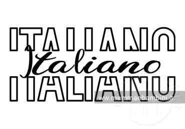 Scritta italiano da colorare - Mamma e Bambini