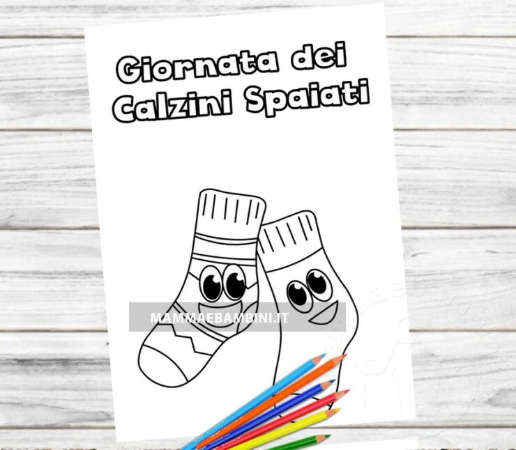 Calzini spaiati da colorare - Mamma e Bambini