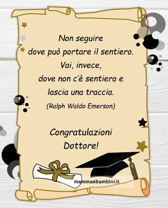 Auguri per neo laureato con frase - Mamma e Bambini