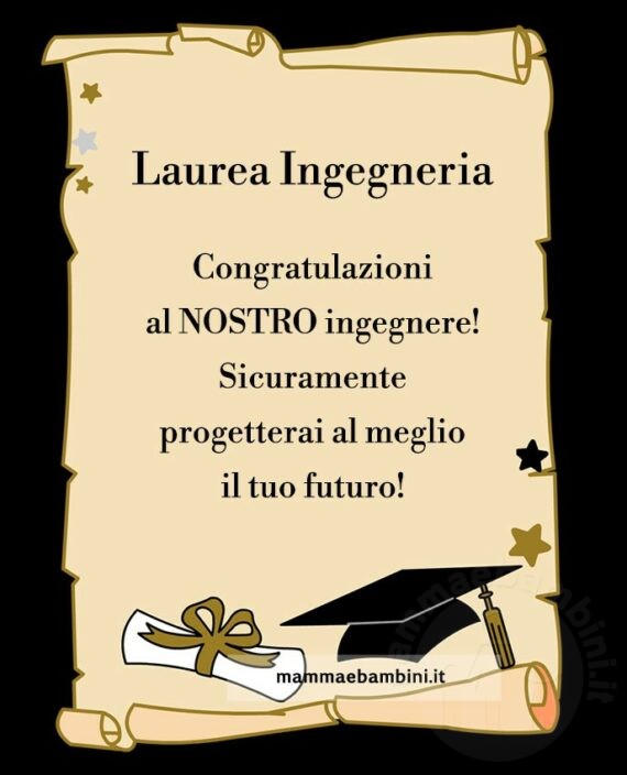 Biglietto laurea ingegneria - Mamma e Bambini
