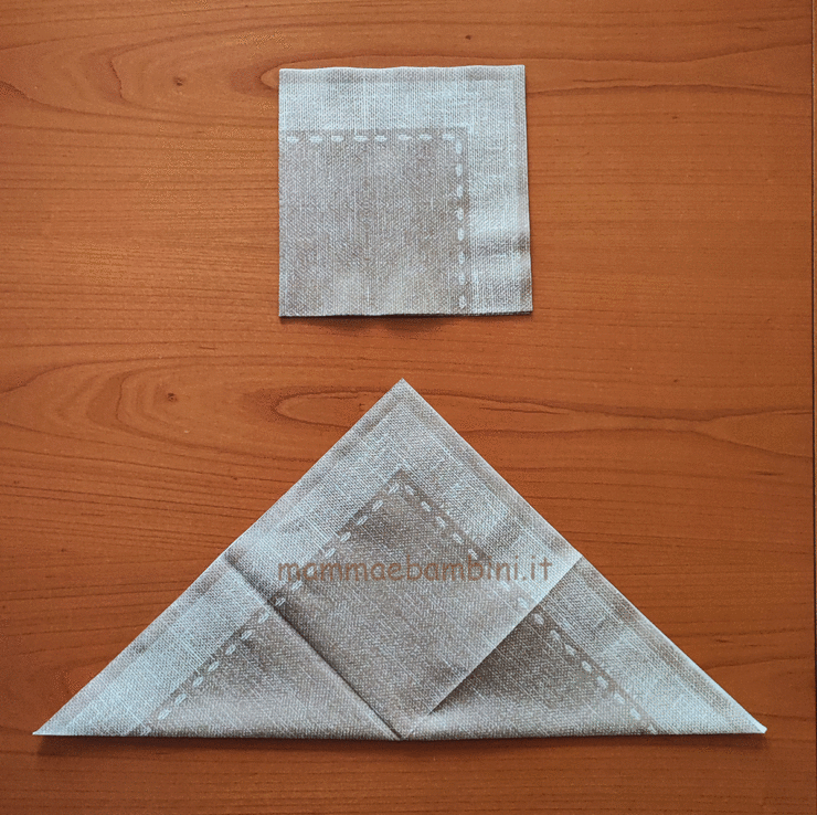 Tutorial piegare tovagliolo di carta - Mamma e Bambini