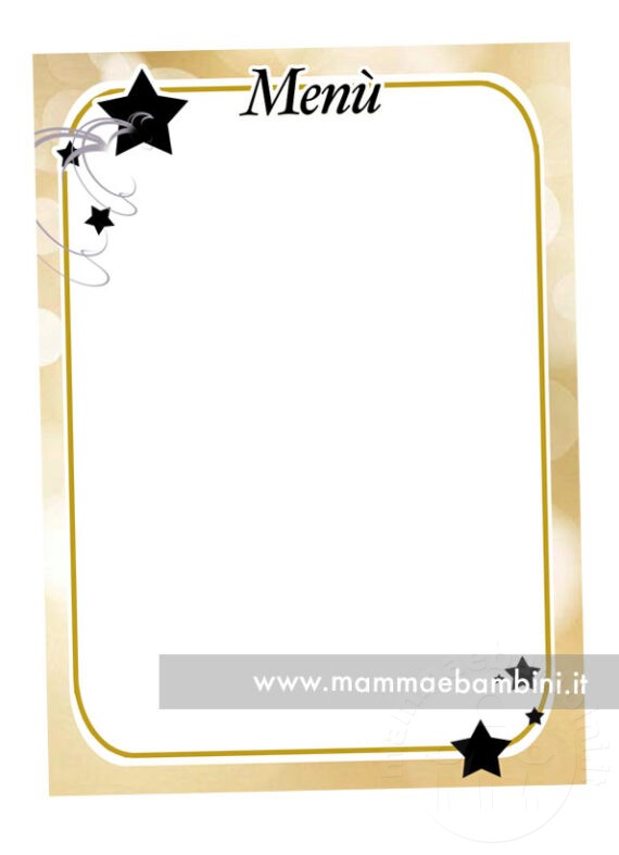 Menù da stampare e compilare - Mamma e Bambini