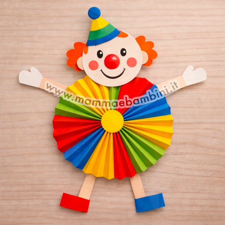 Pagliaccio con rosone di carta - Mamma e Bambini